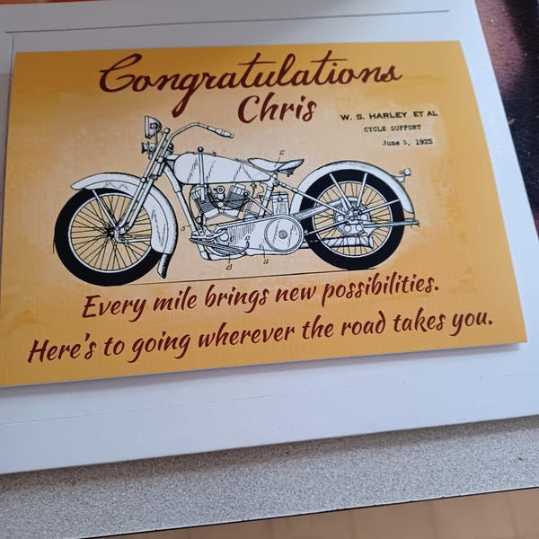 Motorcycle Birthday Card, Printable Funny 50th Birthday Instant ...