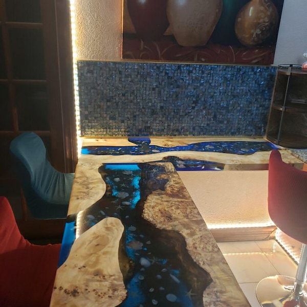 Custom Order Diameter Walnut Clear Round Epoxy Table,dining Table,poker ...