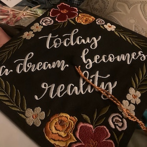 Embroidered Graduation Cap Topper Lemon Graduation Cap - Etsy