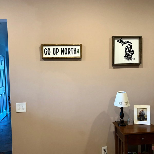 Go up North Wood Sign: Hand Painted Framed Home Decor (21.5" X 7.5") - Etsy