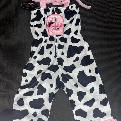 Girl Barnyard Birthday Outfit, Girl Farm Outfit, Cow Red Outfit Set ...