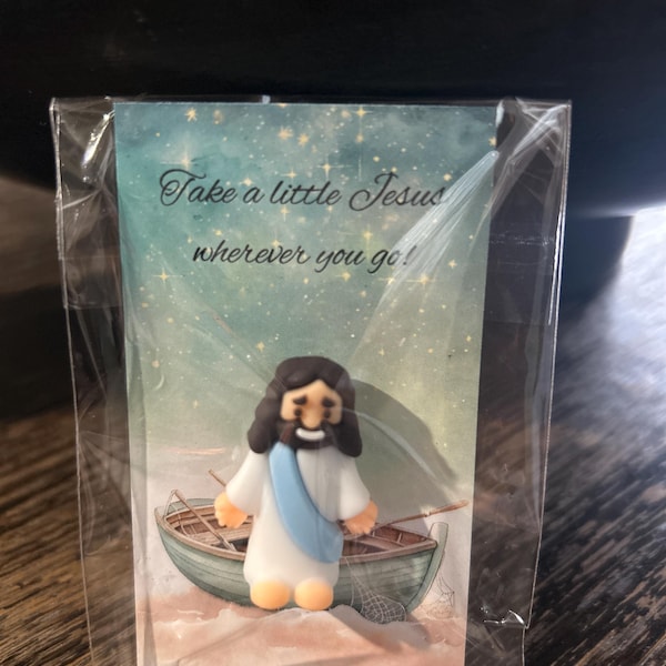 Mini Jesus Figurine, Little Jesus Pocket Cards, Church Party Favors ...