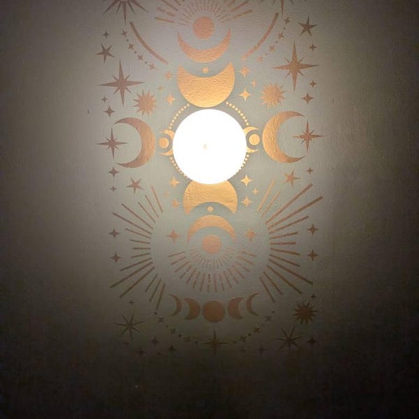Celestial Wall Decal With Moon, Sun, and Star Constellations – Boho ...