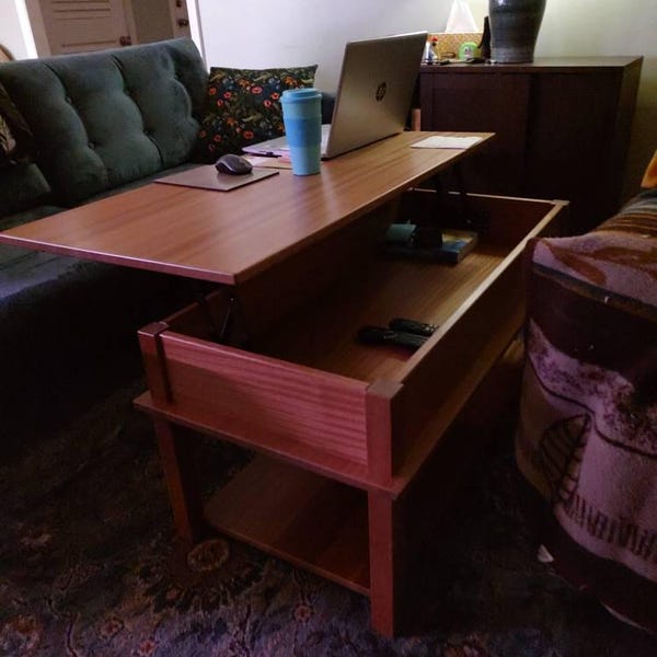 Lift Top Coffee Table With Storage, Handmade Rustic Wooden Coffee Table ...