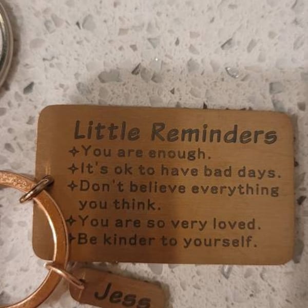Little Reminders Keychain, Mental Health Gift, You Are Enough ...
