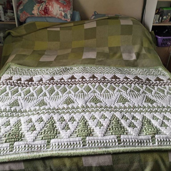 Berber Afghan Overlay Mosaic Crochet PATTERN Digital Download in ...