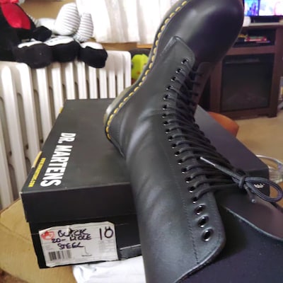 GRIPFAST Vintage 90's, 10 Hole Steel Toe, Men's Black Boots, Commando ...