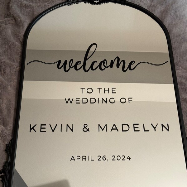 Wedding Welcome Sign Vinyl Decal / Customizable Design Names and Date ...