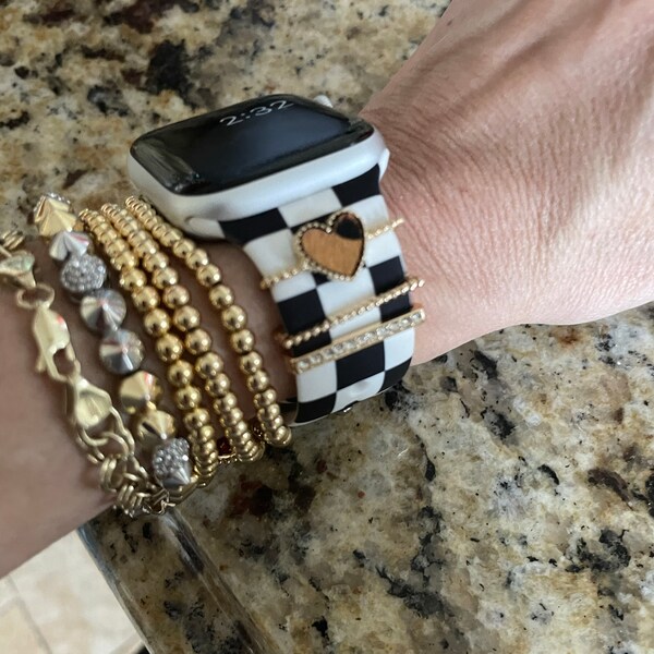 Smart Watch Band Stackable Jewelry Ring Charms Watch Band Bars ...