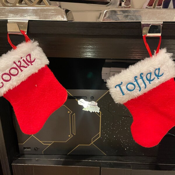 Personalized Mini Christmas Stockings, Plush Traditional Mini Stocking ...