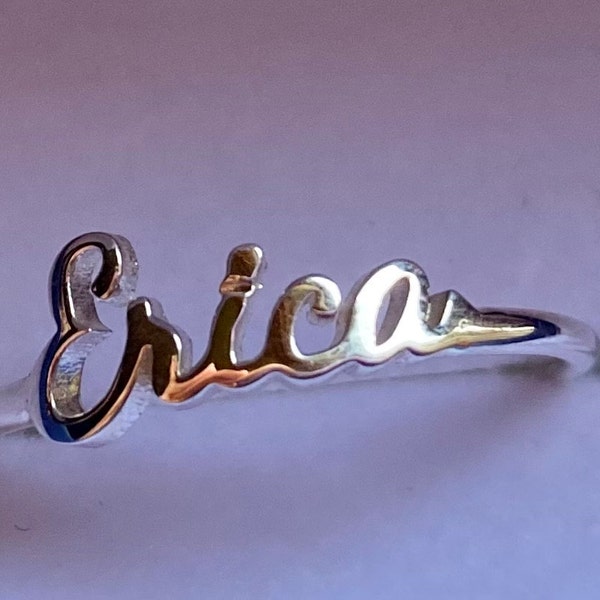 Personalized Ring - Name Ring - Custom Name Ring - Stackable Ring ...