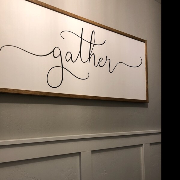 Gather Sign | Dining Room Sign | Large Gather Sign | Dining Room Wall ...