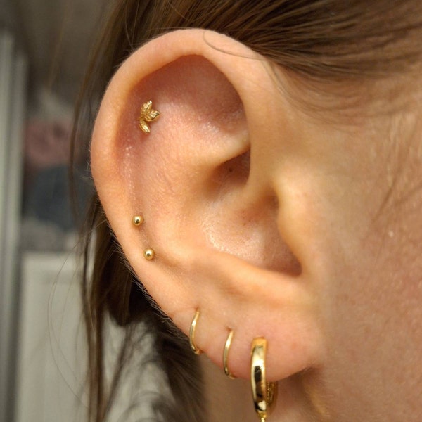 14K Solid Gold Hinged Clicker Hoop Belly Button Hoop Huggie Hoop ...