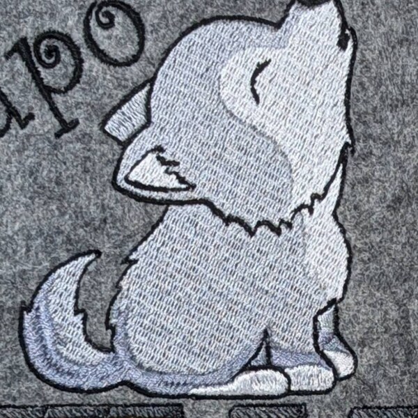 Cute Wolf Embroidery Design, Machine Embroidery, Cute Wolf Embroidery ...