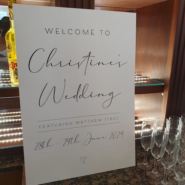 Personalised Wedding Welcome Sign: Featuring the Groom - Etsy