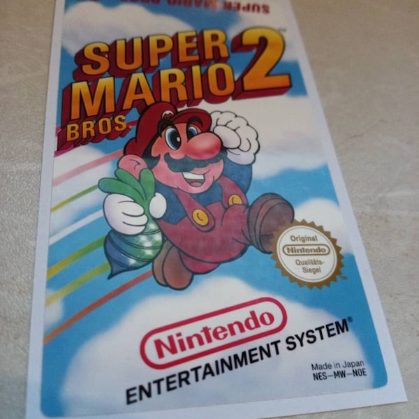 Super Mario Bros. 2 » Replacement Label » NES-MW-NOE - Etsy