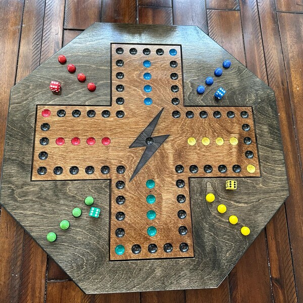 Texas Edition Wooden Wahoo Board Game With Dice and Marbles, Free ...