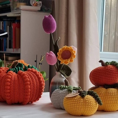 Medium Crochet Pumpkin PATTERN. DIY Tutorial Ideas Step-by-step. US ...