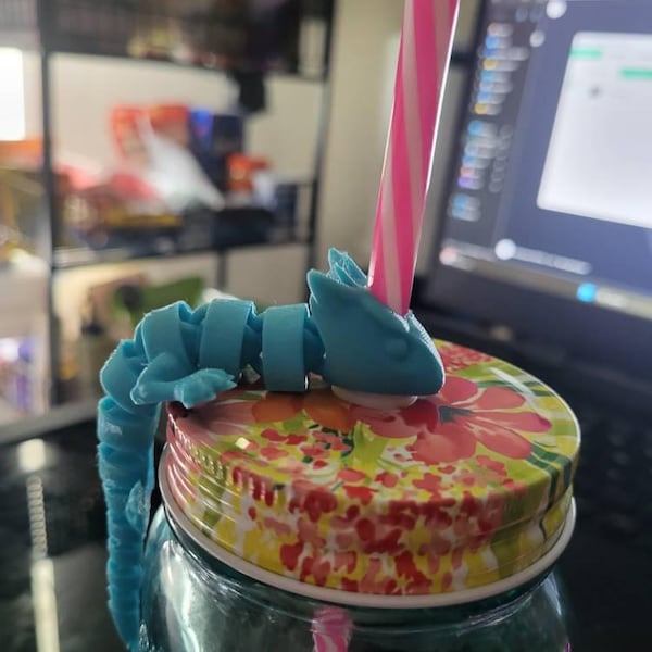 DIGITAL DOWNLOAD Dragon Articulated Flexi Straw Topper STL - Etsy