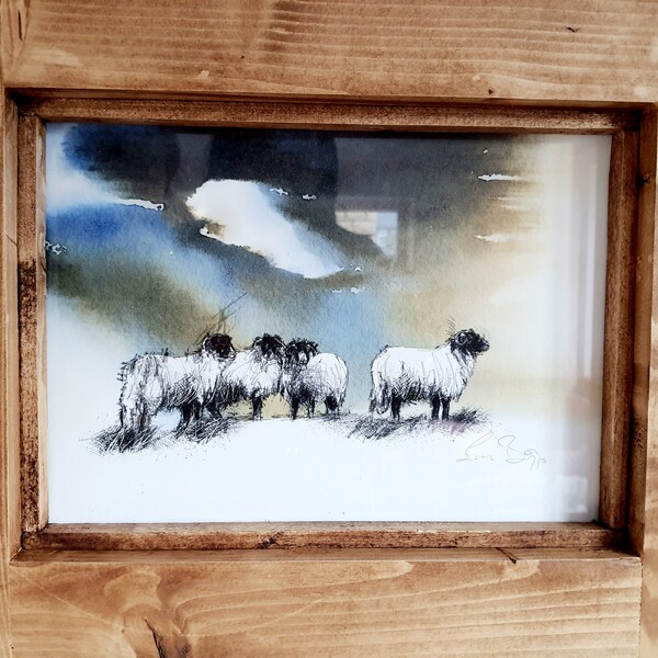 Blue Faced Sheep Sketch | Limited Edition Fine Art Print From Original ...