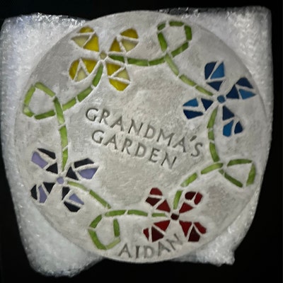 Personalized Garden Stepping Stone With Mosaic Full Glass - Etsy