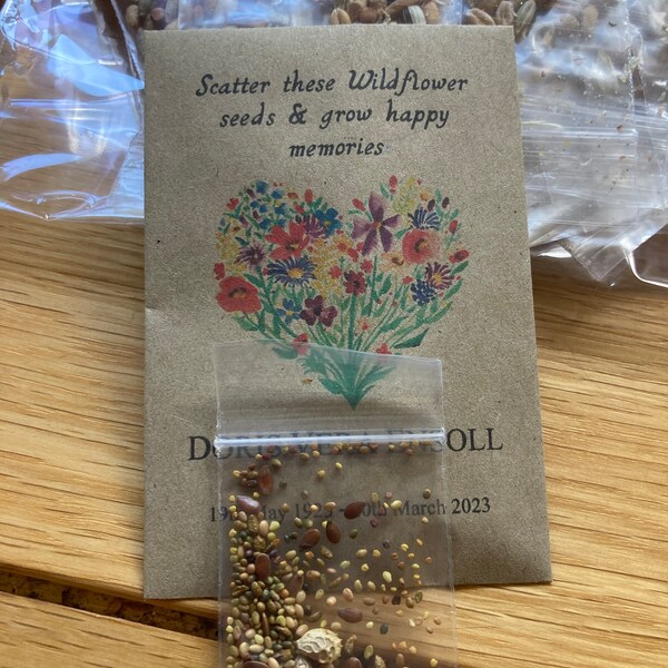 Funeral Forget Me Not Seed Packets, Personalised Seed Packetsforget Me ...