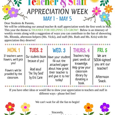 Editable Floral Bloom Theme Teacher Appreciation Invitation Newsletter ...