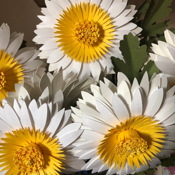 Daisy Paper Flower Pattern With Tutorial, SVG Cut Files and PDF ...