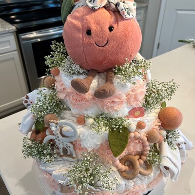 Felt Peach Baby Mobile for Nursery, Girl Nursery Decor, Baby Gift ...