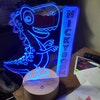 Dinosaur Decor Lamp, Personalized LED Night Light, Nursery Baby Kids ...