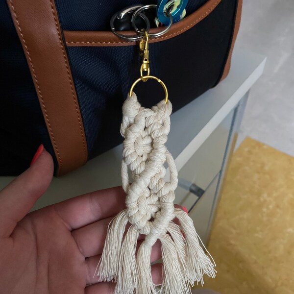 Handmade Macramé Keychain - Etsy