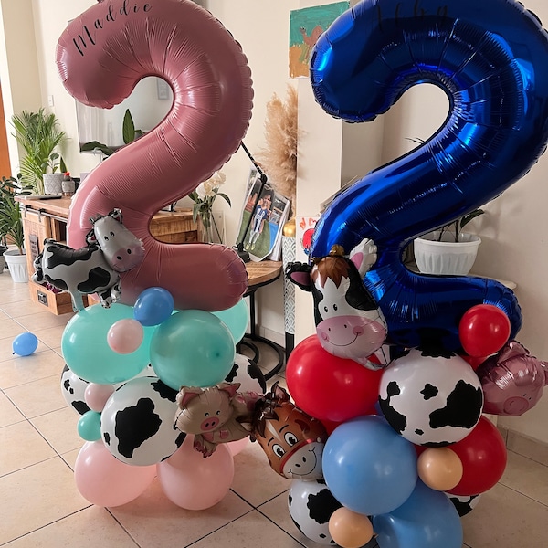 DIY Pink Farm Balloon Sculpture, 1.4m/55in, Cute Farm Animal Balloon ...