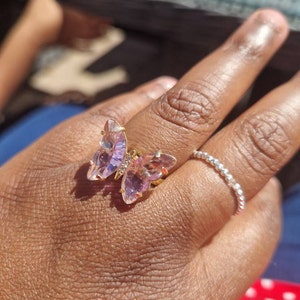 Diamond Anxiety Ring Crystal Centre Rotating Spinner Ring - Etsy