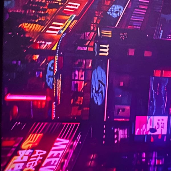 Neon Grimoire: Cyberpunk Shaman Mousepad | Holographic Cityscape ...