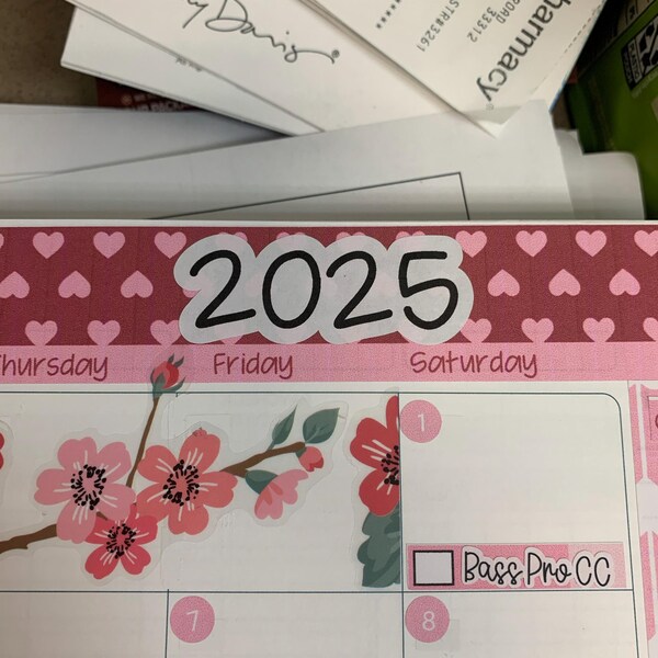 XL 2025 Titles // 63 Point Font //script Stickers // Jenplans Font - Etsy