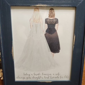 Mother of the Bride Illustration, Wedding Parent Print, Customized ...