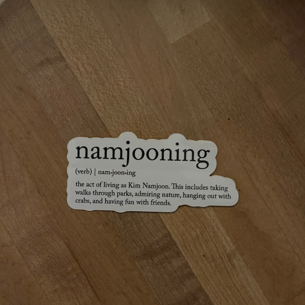 Namjooning Definition Sticker - Etsy