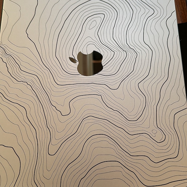 Geographic Contour Map MacBook Transparent Skin | Abstract Topography ...