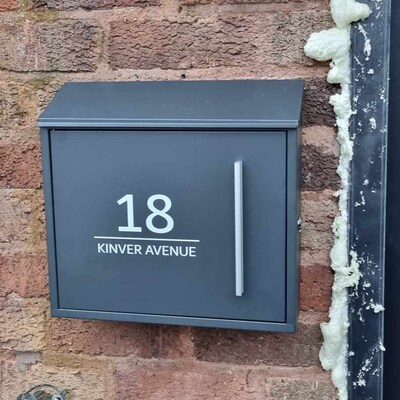 Contemporary Postbox Grey Post Box Modern Post Box. Black - Etsy UK