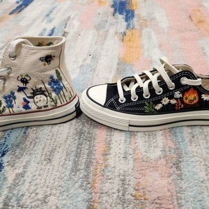 Pet Embroidered Converse, Cat Embroidered Converse, Flower Shoes Custom ...