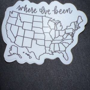 Where I've Been Map Vinyl Sticker United States USA - Etsy