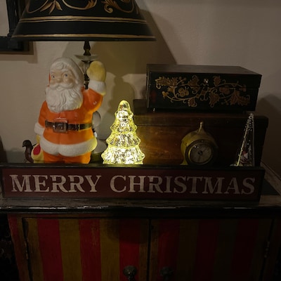 Primitive Merry Christmas Handpainted Distressed Holiday Sign Awesome ...