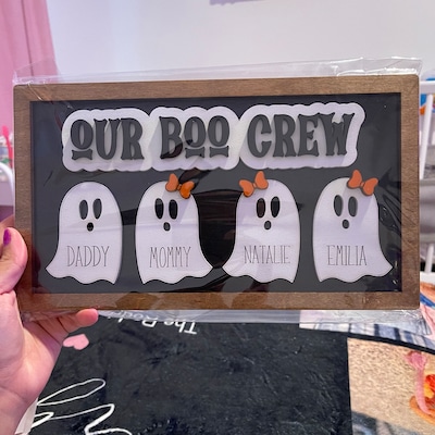 Personalized Ghost Family Sign, Halloween Family Name Sign, Custom ...