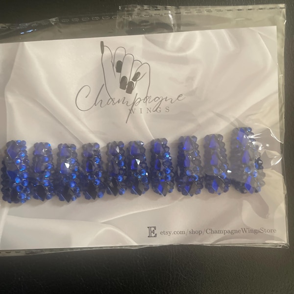XXXL Square Full Bling Press on Nails Swarovski Extra Long Nails Custom ...