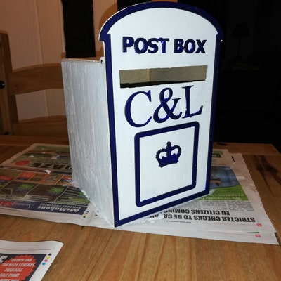 PERSONALISED Wedding Post Box, Party, Royal Mail Style Flat Pack, Ready ...