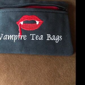 Vampire Tea Bags Tampon & Maxi Pad Bag Zippered Fabric Purse | Etsy