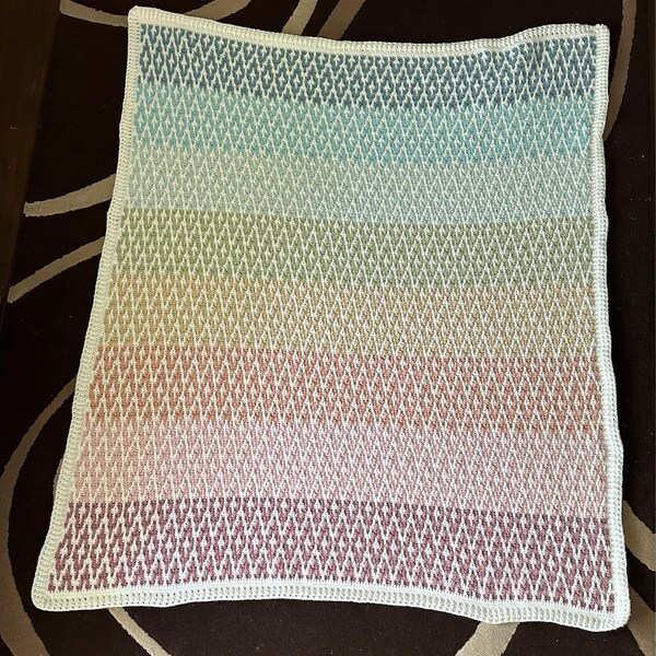 CROCHET PATTERN & VIDEO/ Rainbow Hugs Mosaic Blanket, Inset Mosaic ...