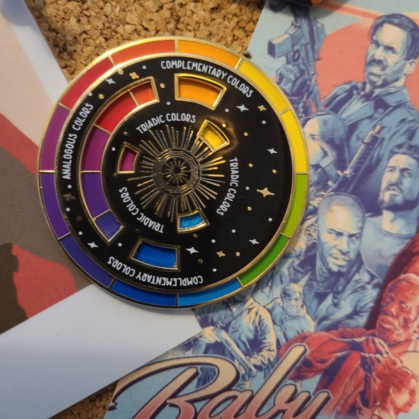 Enamel Pin - the Interactive Color Wheel Pin - by the Gray Muse - in ...