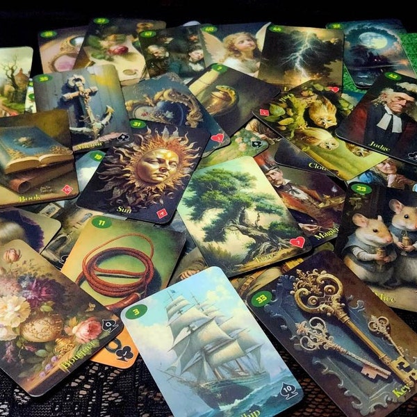 Noble Lenormand Lite 350 Grams Glossy Bridge Format - Etsy Noble Lenormand Lite 350 Grams Glossy Bridge Format - Etsy