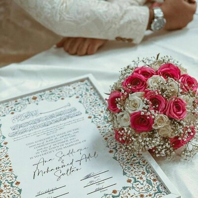 Personalised Nikkah Contract, Nikah Nama, Customised Muslim Marriage ...
